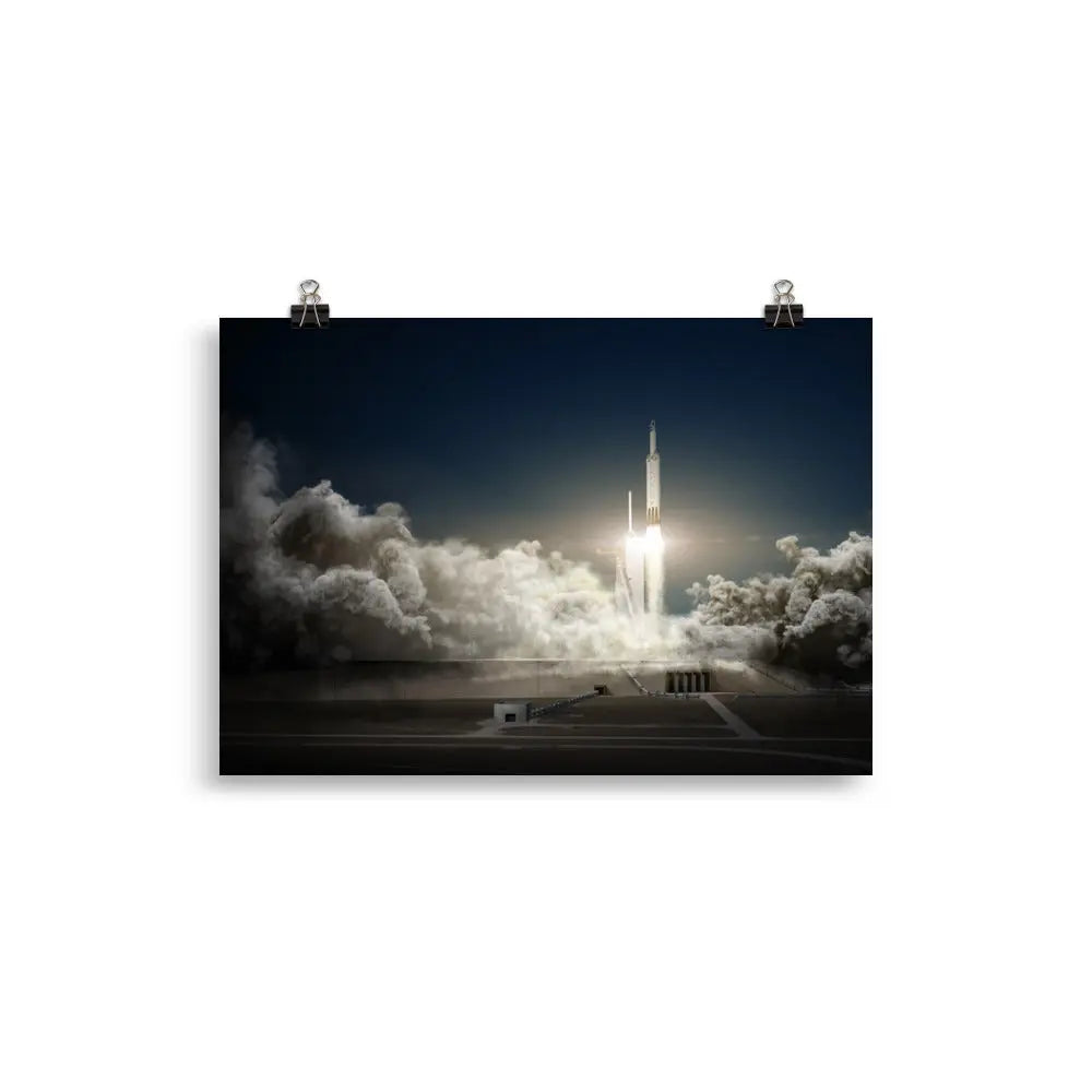 SpaceX Falcon Heavy Posters | Space X Rocket Launch Print Wallart ...